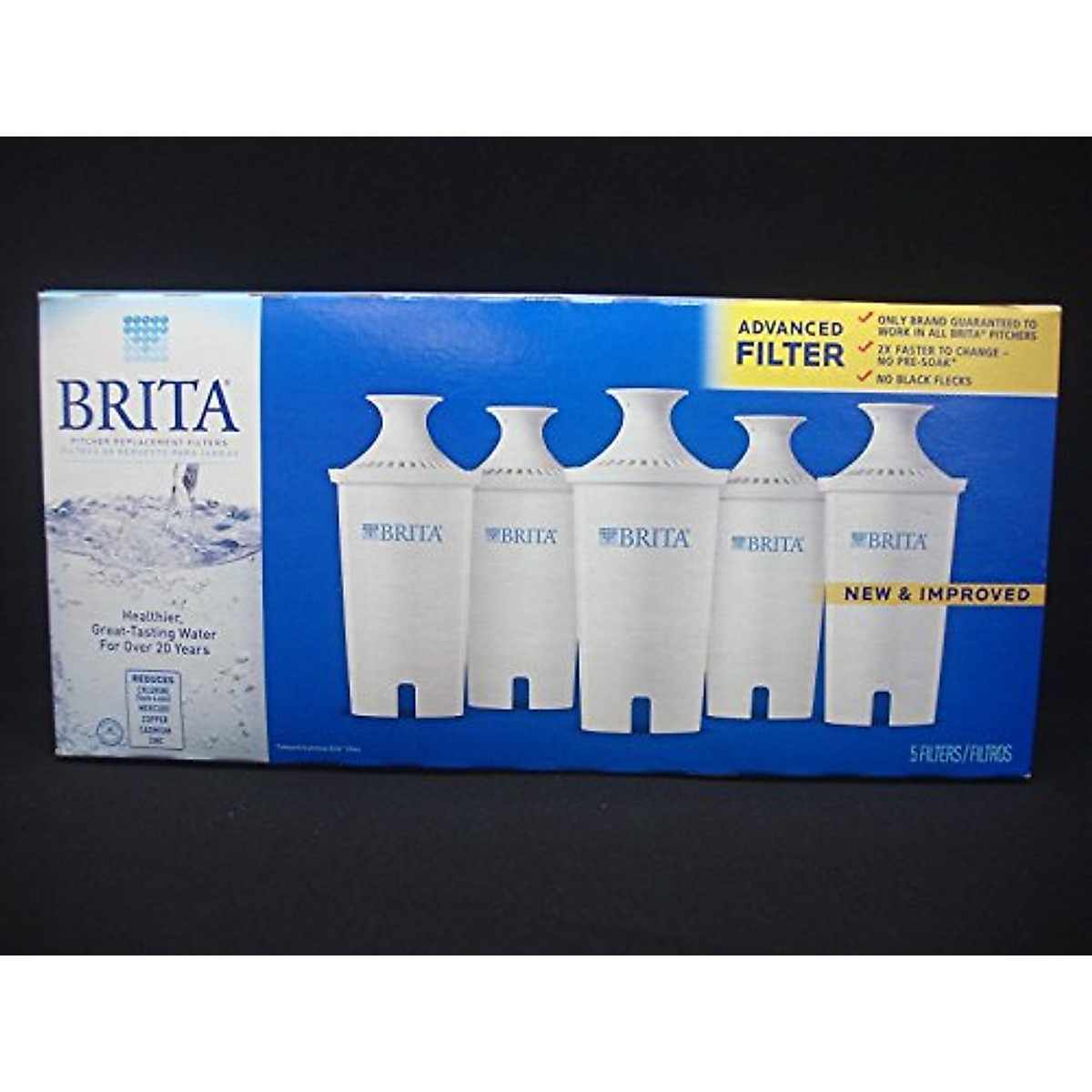 Brita 5 Pitcher Replacement Advanced Water Filter Model # OB03 (Total 1 Box)