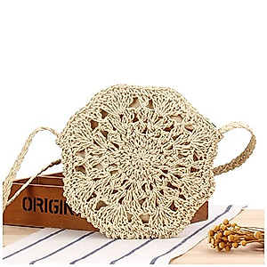 Naimo Straw Crossbody Bags for Women Rattan Bag Woven Straw Shoulder Handbag Purse Handmade Weaving Summer Beach Bag
