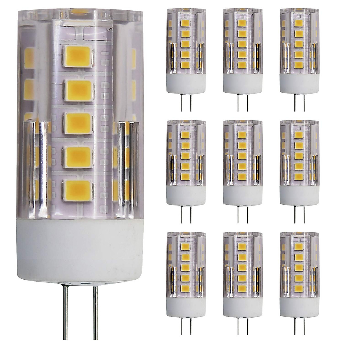 Lumina Lighting® G4 3W LED Bulb (10 Pack) 3W Bi-Pin LED Light Bulb Landscape Light Bulb, NonDimmable, Shatterproof, Dustproof - AC/DC 12 Volt 3000K Warm White, 270 Lumens | G4 3W LED