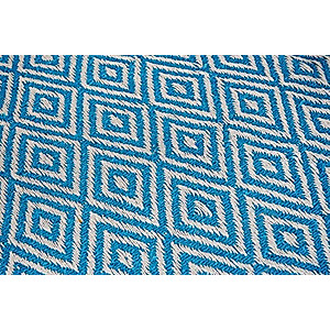 100% Cotton Throw Blanket 50x60 - Turquoise Throw Blanket with Fringe - Soft Lightweight Bed Throw for Couch, Chair - Cozy Farmhouse Throw Blanket - Decorative Throw Blanket - Home Living Room Decor