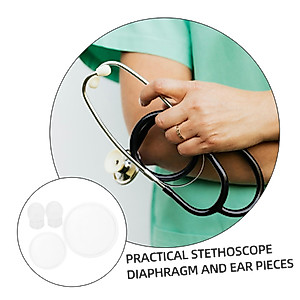 1 Set Stethoscope Diaphragm Ear Tips for Silicone Diaphragms White Ear Plugs Stethoscope Ear Tips Replacement Diaphragm for Stethoscope Earphone Suite Child