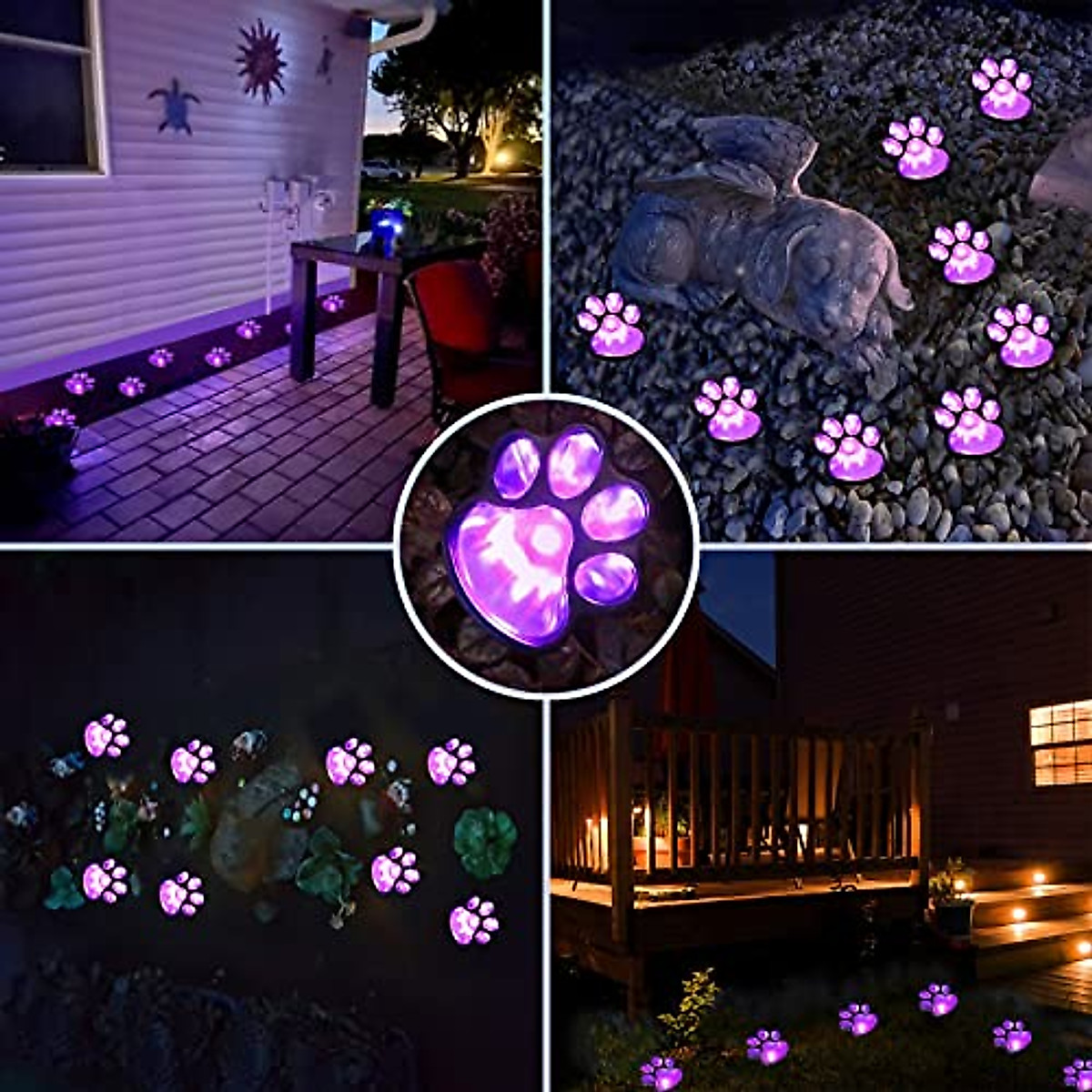 16.8ft Solar Paw Print Lights, Cat Dog Animal Solar String Lights (Set of 8) Outdoor Decoration, Warm Up Your Pet and Make The Garden More Vibrant and Lovely, a Gift for Pet Lovers