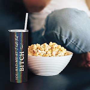 Cuptify You Had Me at I Hate That Too! Skinny Tumbler with Lid Laser Engraved on Black 22 oz Insulated Stainless Steel Best Friend Birthday Gift For Women