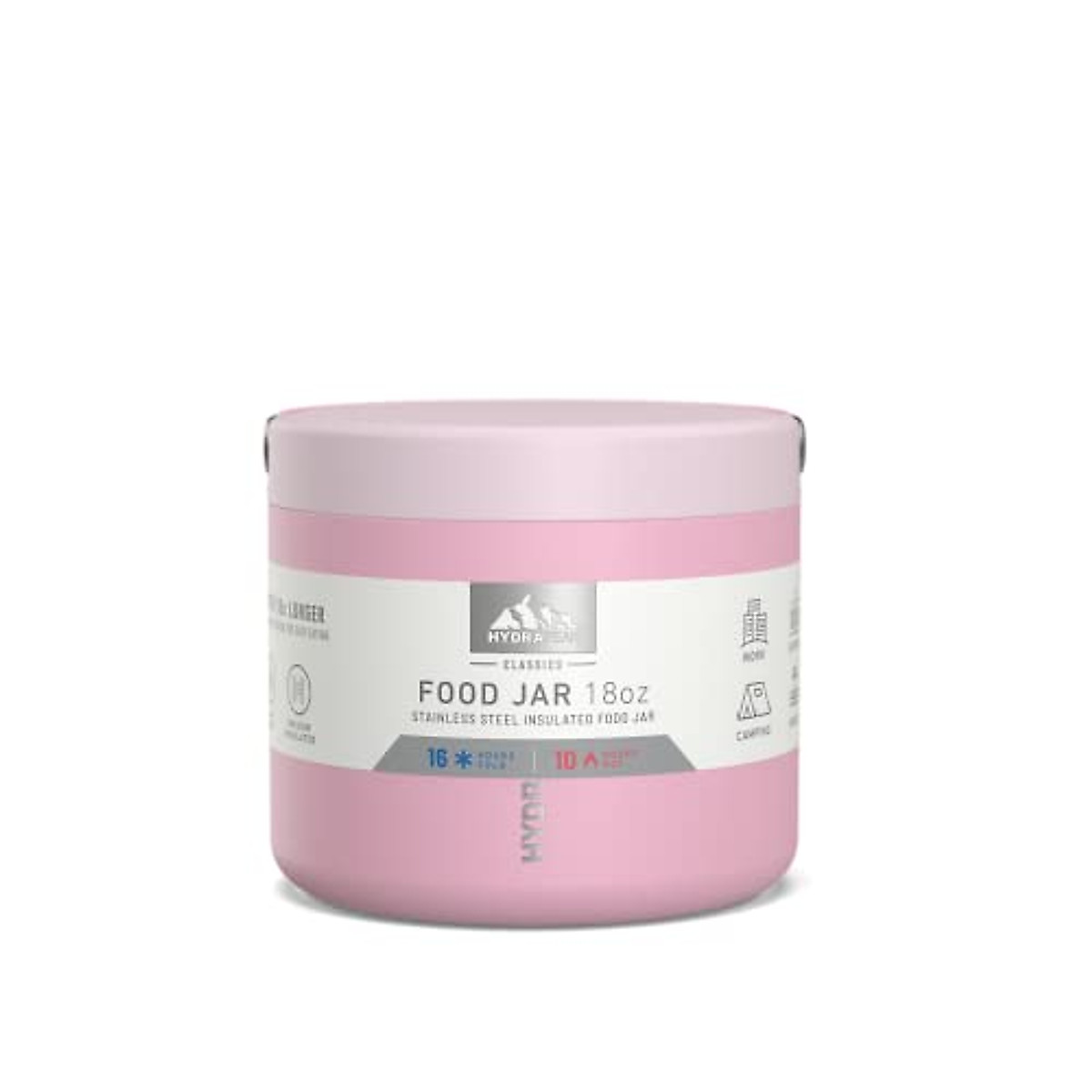 Hydrapeak 18oz Stainless Steel Vacuum Insulated Thermos Food Jar | Kids Thermos for Hot Food and Cold Food, Wide Mouth Leak-Proof Soup Thermos for Adults, 10 Hours Hot and 16 Hours Cold (Pink)