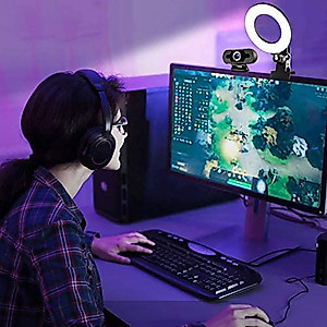 Video Conference Lighting,Webcam Lighting,Ring Light for Monitor Clip On,Zoom Call Lighting, Remote Working, Distance Learning,Self Broadcasting and Live Streaming, Computer Laptop