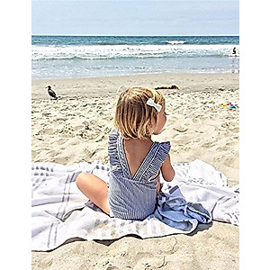 Baby Girl Swimsuit Ruffles One Piece Swimsuit Striped Beach Baby Girl Bathing Suit Bikini Infant Girl Swimwear Headband 2 Pcs Set 0-3T Black