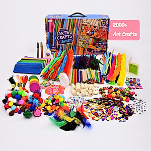 Darnassus 2000+ Craft Kit Library, Crafts Vault Supplies, Arts & Crafts Kit, Crafting Set Kits, Science Kits & Toys, Creative Set, Mega Art & Craft Materials Kit Box for Kids Ages 6-12 Gift