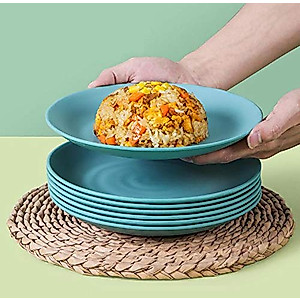 MBBITL 3-Pack Melamine Dinner Plates Dishes Set 7-inch Salad Plates Picnic Plates - Blue