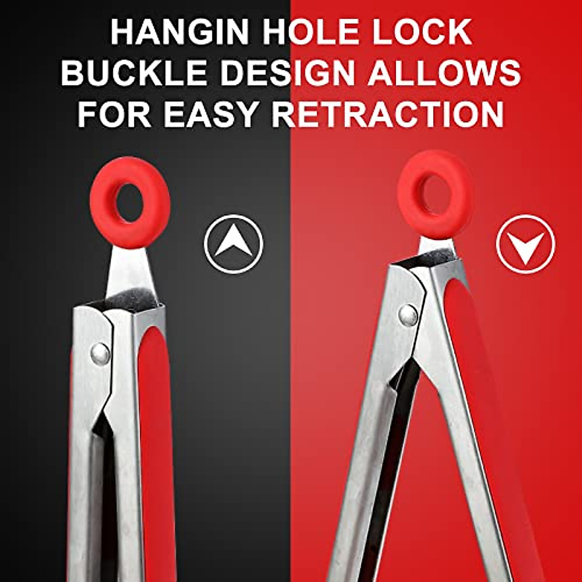 Mekbok Kitchen Tongs with Silicone Tips and Stands, Cooking Tongs, Bbq Grill Tongs, Set of 3