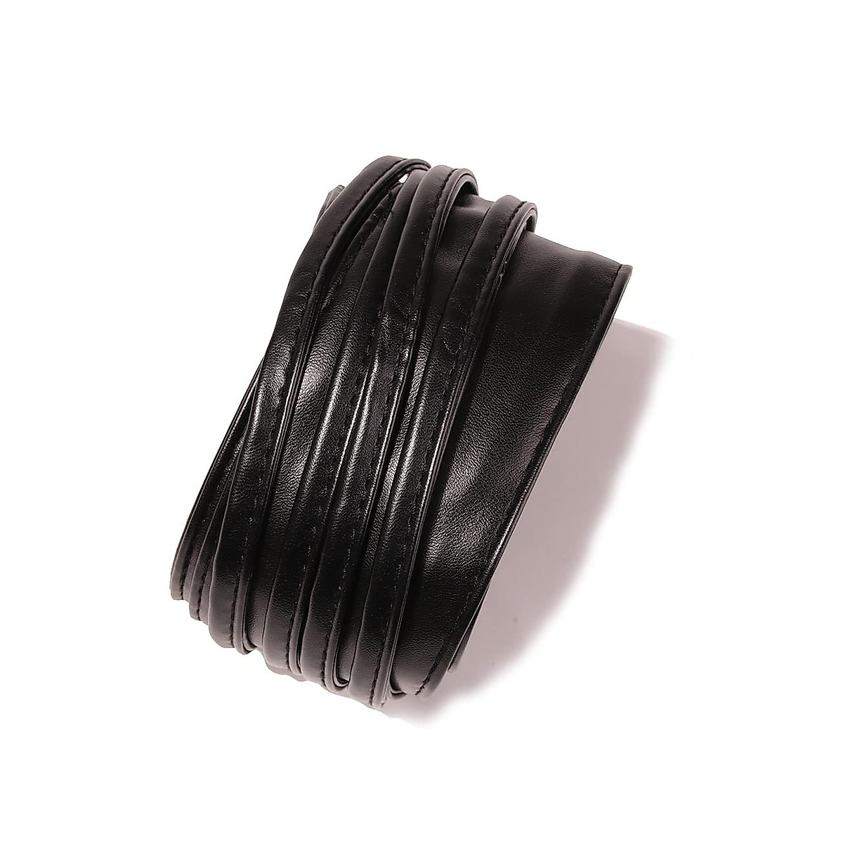 Earnda Women Fashion Obi Belt Faux Leather Wide Wrap Waist Cinch Belt for Dress Black Medium