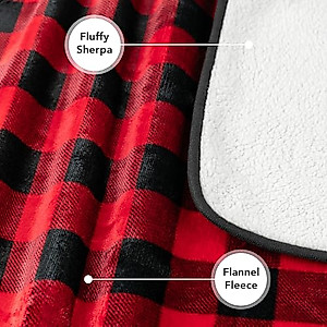 PetAmi Waterproof Dog Blanket Sherpa Fleece, Pet for Small Medium Dogs, Reversible Large Cat Throw Bed Couch Sofa Furniture Protector, Soft Plush Microfiber (Small 24x32, Check Red) Checkered Red