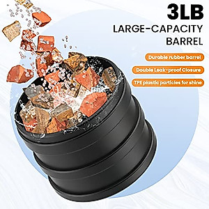 Professional Rock Tumbler for Adults and Kids, 3LB Large Capacity Rock Polisher, ,Ultra Durable Belt, Exclusive Reusable TPE Plastic Polish, 4 Polishing Grits，Christmas Hobby Projects gift for kids