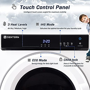 Sentern Electric Portable Clothes Dryer - 14 LBS Capacity Compact Laundry Dryer with 1400W Drying Power (White -)