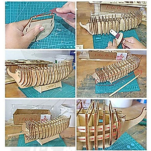 HMS Victory 3D Wooden Puzzle DIY Ship Craft Laser-Cut Model Kits to Build for Adults 1:200