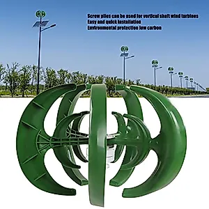 Wind Turbine Generator Kit, Silent Rotation No Shake Wind Turbine Generator Vertical Shaft 3 Phase Permanent Magnet 24V 12V for Marine(#4)