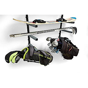 Bora Portamate Wood Organizer and Lumber Storage Metal Rack with 6-Level Wall Mount – Indoor and Outdoor Use, BR-006B, Black