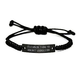 It's a Sailor Thing You Wouldn't. Black Rope Bracelet, Sailor Engraved Bracelet, Beautiful Gifts for Sailor from Friends, Office Gifts, Secret Santa Gifts, Gifts for Coworkers, for