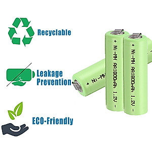 Windmax 5 x NiMH 1.2v AA 1800 mAh Electric Shaver Rechargeable Battery With Solder Tabs