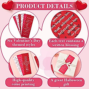 Bible Bookmark for Kid Cute Hearts Religious Christian Bookmark Valentine's Day Bookmarks Gifts for Women Teachers Students School Classroom Birthday Valentine Exchange Party Favors (60 Pieces)