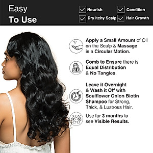 Soulflower Rosemary Castor Hair Oil for Hair Growth, Hairfall Control, For Dry, Damaged, Curly, Coily, Frizzy & Beard Hair - 100% Pure, Vegan,Ecocert Cosmos Organic Certified, 6.77 fl oz