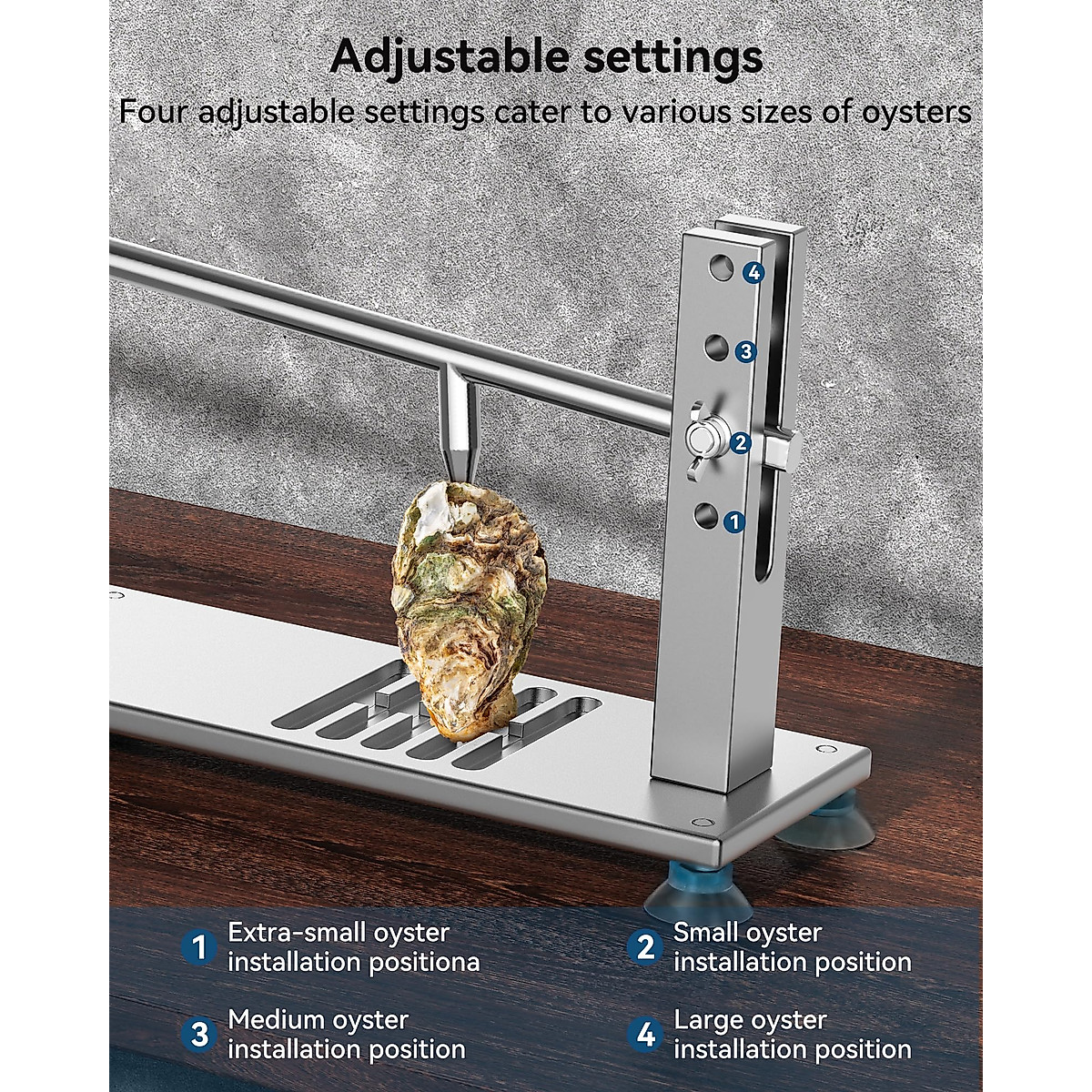 ZeroPone Oyster Clam Opener Machine Adjustable Oyster Shucker Machine Oyster Shucker Tool Set Including Knives, Glove and g-Clip, Seafood Tools for Hotel Family Buffet