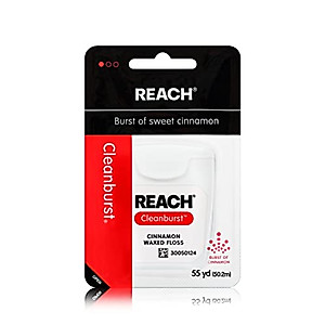 Reach Waxed Dental Floss, Cleanburst Cinnamon, 55 Yards (Pack of 4)