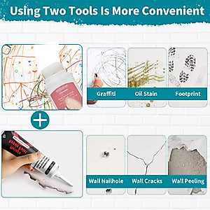 AUOMLVH White Paint For Wall,Small Roller Brush Wall Repair Tool,Eco-friendly Latex Paint with Small Roller Brush,Water-Based,Low VOC, Non-Toxic,The best choice for removing wall stains White Paint For Wall(white)