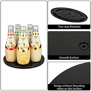 4PCS Lazy Susan Organizer 9 Inch Lazy Susan Plastic Kitchen Organization Turntable Organizer Black Lazy Susan Turntable for Cabinet, Cake,Countertop, Painting, TV, Display (50-lb Load Capacity)