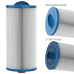 Tier1 Pool & Spa Filter Cartridge 2-pk | Replacement for Jacuzzi J300 6541-383, Pleatco PJW60TL-OT-F2S, Filbur FC-2715, Unicel 6CH-961 and More | 60 sq ft Pleated Fabric Filter Media