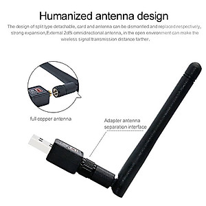 WiFi WLAN Stick Adapter 150Mbit 2dBi Wireless USB WiFi Network Adapter Dongle Antenna for Windows Vista/XP/2000/7/8/10, Linux, MAC OS