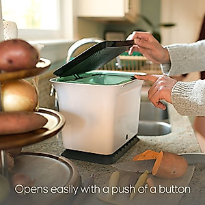 Full Circle Fresh Air Odor-Free Kitchen Compost Bin, Green Slate