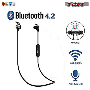 5 CORE Premium Bluetooth Earbuds Neckband Magnetic Bluetooth Headphones Wireless Bluetooth 5.0 Headphones Sweat Proof & IPX7 Waterproof Earphones 12 Hours Playtime for Gym Workout EP02 B
