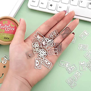 Katartizo Boxes Corner Bookmark Darts Thin Stainless Steel Mini Bookmarks 20 Pieces Metal Bookmarks Mixed Shapes for Reading, Page Mark, Students (Forest Element)