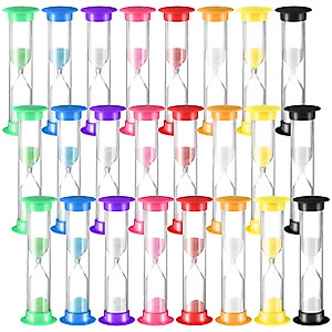 24 Pcs 5 Minute Sand Timer Plastic Hourglass 5 Min Visual Timer Mini Classroom Timer Small Shower Timer for Teacher Classroom School Must Haves Supplies Egg Sand Clock Kids Time Management (Colorful)