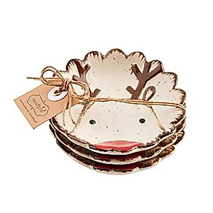 Mud Pie REINDEER FARMHOUSE DIP DISHES, 4" dia