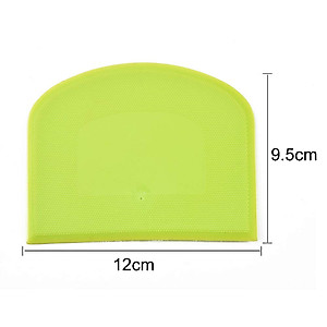 lasenersm 2 Pieces Dough Scraper Bowl Scraper Food-safe Plastic Dough Cutter Flexible Plastic Scraper Bench Scraper Multipurpose Food Scrappers for Bread Dough Cake Fondant Icing, White, Green