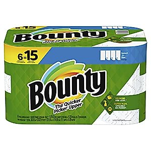 Bounty Select-A-Size Paper Towels, 6 Double Plus Rolls = 15 Regular Rolls