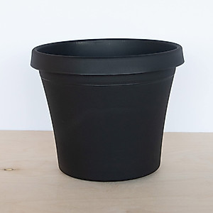 Bloem Terra Pot Round Planter: 16" - Black - Matte Finish, Durable Resin, Traditional Style Pot, for Indoor and Outdoor Use, Gardening, 8 Gallon Capacity, Saucer Not Included