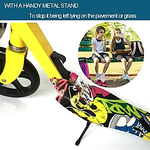 ygqtbc Scooters for Kids 8 Years and up - Featuring Quick-Release Folding System - Dual Suspension System + Scooter Shoulder Strap Big Wheels Great Scooters for Adults and Teens (Color : Yellow)