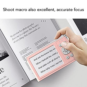 4K Digital Camera, 16X Zoom 50MP AF Autofocus Vlogging Camera, 2.88in IPS HD Mirrorless Camera with Battery, LED Fill Light Portable Mini Compact Camera for Macro Shooting, Teens, Students(Pink)