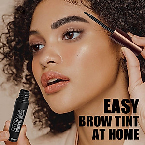 Cilrofelr Tattoo Peel Off Eyebrow Gel Tint, Semi Permanent Brow Tint, Last Up to 3 Days, Waterproof, Transfer-proof, For Fuller & Defined Looking Brows, Dark Brown (2 Pack)