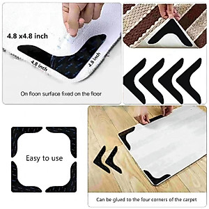 Houient Leaf Area Rug, 3x5ft, Modern Rustic Traditional Geometric Botanical Floral Leaves Print Design Patchwork Floor Mats for Bedroom, Nordic Style Blue Grey Non-Skid Rugs for Bedsides Hallway