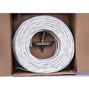 FiveStarCable 22-6 1000 Ft 22 AWG 6 Conductors Alarm Security Wire 22/6 22-6 Security Cable Alarm Audio Power Bulk Cable White