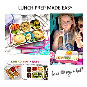 Pink + Coral Bento Lunch Boxes for School or Work, Kids and Adults Bundle of 3