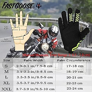 FASTGOOSE Cycling Gloves Bike Gloves Bicycle Gloves for Men/Women,Full-Finger Touch-Screen Breathable Mountain Bike Racing Gloves for ATV MTB,Motocross Gloves Motorcycle Gloves (Green/Bla, Large)
