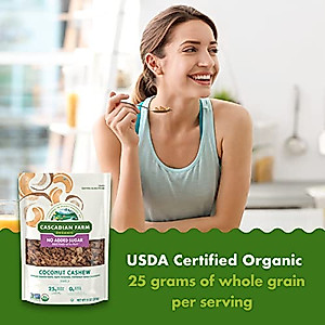 Cascadian Farm Organic Granola with No Added Sugar, Coconut Cashew Cereal, Resealable Pouch, 11 oz.