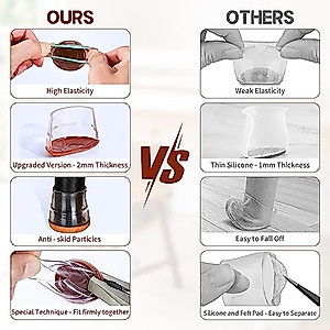 2023 New Chair Leg Floor Protectors 16Pcs- Silicone Chair Leg Protectors for Hardwood Floors - Chair Leg Caps Protectors - Furniture Leg Feet Protection Cover - Felt Furniture Pads Silicone Caps - M