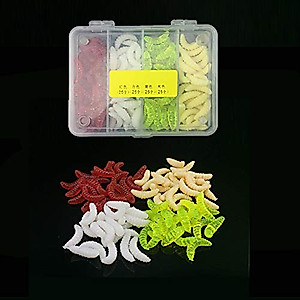 OriGlam 100pcs Fresh Water Fishing Bait, Soft Plastic Worms, Bass Fishing Worms, Soft Bait Shad Fishing Lures, Worm Baits