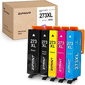 ZIPRINT Remanufactured Ink Cartridge Replacement for Epson 273XL 273 T273 XL for Expression XP-800 XP-810 XP-820 XP-600 XP-610 XP-620 XP-520 Printer (Black Cyan Magenta Yellow Photo Black, 5-Pack)