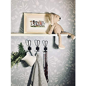 PAINISTIC HOOXX 10 Pack of Rustic Entryway Hooks | Black Wall Mounted Vintage Double Coat Hangers with Large Screws| Hard Industrial Heavy Duty Hook Set, White, (SG_B0787DRVCH_US)